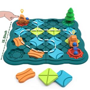 kids toys stem board games - smart logical road builder brain teasers puzzles for 3 to 4 5 6 7 year old boys girls, educational montessori birthday gifts for ages 3-5 preschool classroom learning