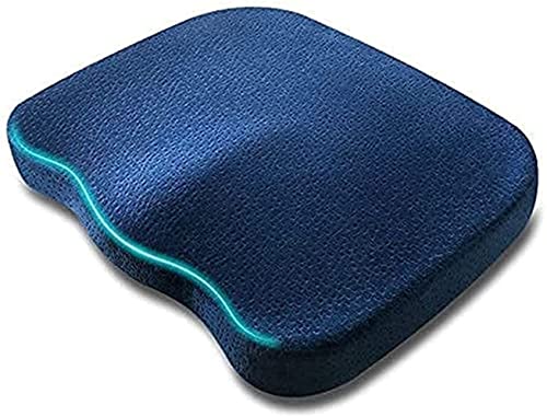 SMSOM Seat Cushion for Office Chair, Chair Cushion for Back Pain, Memory Foam Seat Cushion for Back Pain with Ergonomic Design, Tailbone Pain Relief Cushion (Blue)