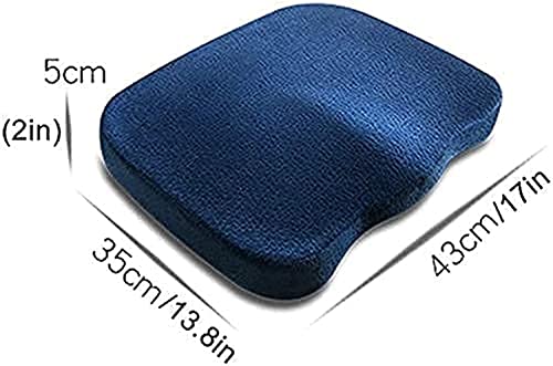 SMSOM Seat Cushion for Office Chair, Chair Cushion for Back Pain, Memory Foam Seat Cushion for Back Pain with Ergonomic Design, Tailbone Pain Relief Cushion (Blue)