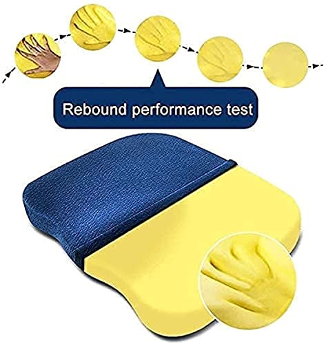 SMSOM Seat Cushion for Office Chair, Chair Cushion for Back Pain, Memory Foam Seat Cushion for Back Pain with Ergonomic Design, Tailbone Pain Relief Cushion (Blue)