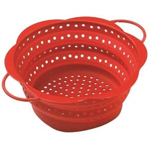 kuhn rikon silicone collapsible colander, small, mini, red