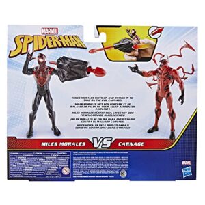 Spider-Man Marvel Miles Morales Vs Carnage Battle Packs, 6-Inch-Scale and Figure 2-Pack, Toys for Kids Ages 4 and Up