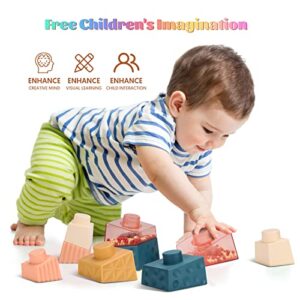 Toddler Montessori Toys for 2 Year Old Boys Girls Gift Baby Sensory Stacking Building Blocks Learning Educational Irregular Square Autism Toys for 18 Plus Months Age 2 3 4 One Two Year Old Kids