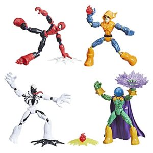 spider-man marvel bend and flex action figure toy 4-pack, and anti-venom vs. marvel's mysterio and hobgoblin, frustration free packaging (amazon exclusive)