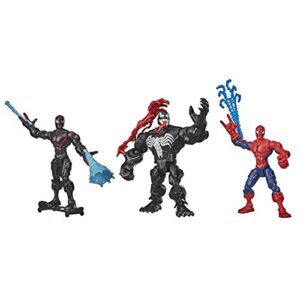 hasbro marvel super hero mashers web-slinging mash collection pack with spiderman, venom and miles morales (amazon exclusive)