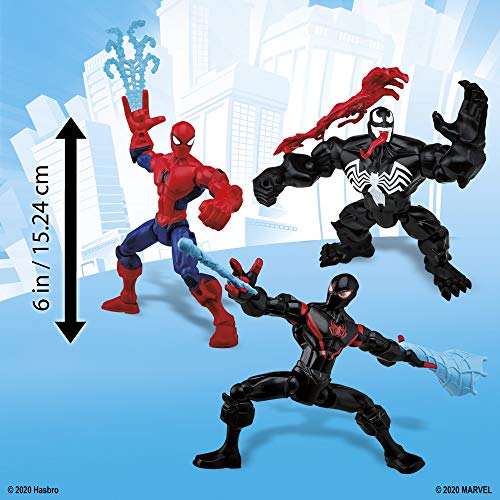 Hasbro Marvel Super Hero Mashers Web-Slinging Mash Collection Pack with Spiderman, Venom and Miles Morales (Amazon Exclusive)