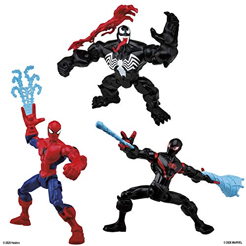 Hasbro Marvel Super Hero Mashers Web-Slinging Mash Collection Pack with Spiderman, Venom and Miles Morales (Amazon Exclusive)