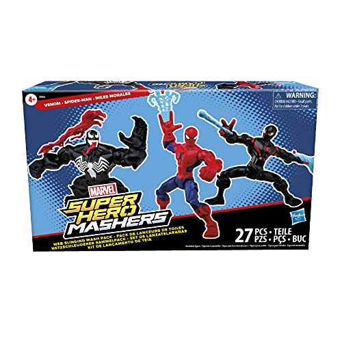 Hasbro Marvel Super Hero Mashers Web-Slinging Mash Collection Pack with Spiderman, Venom and Miles Morales (Amazon Exclusive)