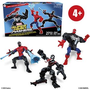 Hasbro Marvel Super Hero Mashers Web-Slinging Mash Collection Pack with Spiderman, Venom and Miles Morales (Amazon Exclusive)