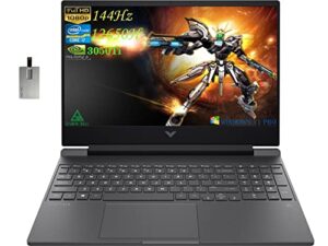 hp 2022 victus 15.6" fhd 144hz gaming laptop, intel 12th core i7-12650h, 16gb ram, 512gb pcie ssd, nvidia geforce rtx 3050 ti 4gb, backlit keyboard, win 11 pro, mica silver, 32gb snowbell usb card