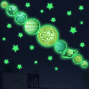 Glow in The Dark Stars for Planets Solar System Wall Stickers Ceiling Stickers Kids Christmas Birthday Gift for Girls and Boys