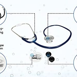 Primacare DS-9290-BL Adult Size 22 Inch Stethoscope for Diagnostics and Screening Instruments, Lightweight and Aluminum Double Head Flexible Stethoscope, Blue