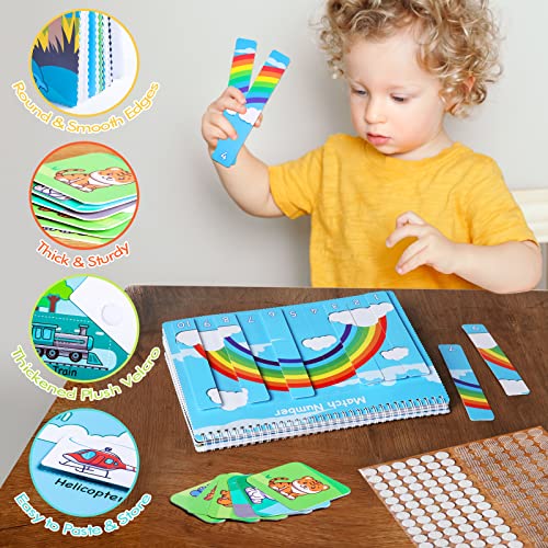 Busy Book for Toddler Preschool Learning Activities, 32 Pages Quiet Books for Toddlers Travel, Montessori Toys Book for Kids Age1, 2, 3 Year Olds Gift - for Boy & Girl Autism Sensory Speech Therapy