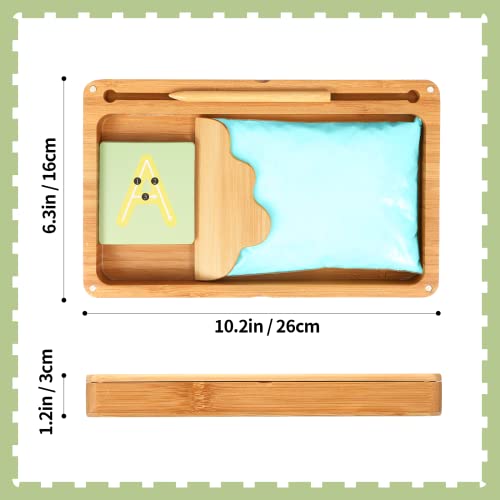 AtMini Sand Tray for Classroom Montessori Sand Tray with Lid Wooden Sand Trays for Kids Writing Letters and Numbers (Blue)