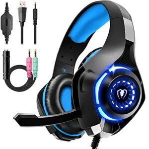 tatybo gaming headset for ps4 ps5 xbox one switch pc with noise canceling mic, deep bass stereo sound