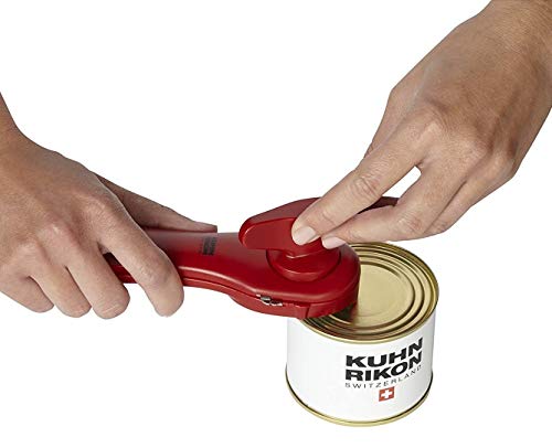 Kuhn Rikon Slim Safety Smooth Touch Can Opener, No Sharp Edges, LIDLIFTER®+ 6.5" Black