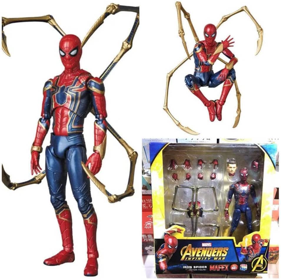 6-inch Spiderman Action Figures，Spiderman Toy，No Way Home Marvel Iron Spider Spiderman All Joints Movable Collectible Best Gift for Kids PVC Action Figures Assembling Toys