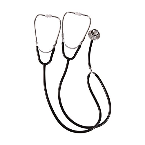 MABIS Dual Head Teaching Stethoscope - Nursing Student Stethoscope - Medical Training Stethoscope, Black