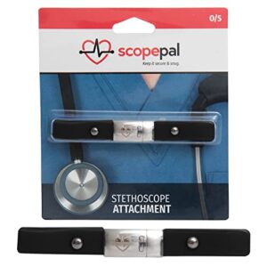 scopepal clip for stethoscopes, stethoscope clip for doctors, nurses, medical students, stethoscope accessory compatible with 3m littmann classic iii, lightweight ii s.e, and more, black