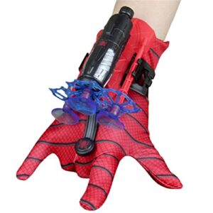 signmeili Hero Launcher Wrist Toy Set, Web Launcher Role Play Toy, Kids Superhero Magic Gloves with Wrist Ejection Launcher Childrens Red