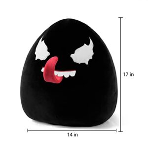 Global Park 17in Venom Plush Toys, Stuffed Suqish Mallow Doll Pillow Elastic Tongue Animal Soft Plushies for Boys Girls