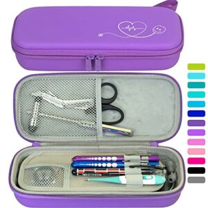 butterfox premium stethoscope case with divider and id slot for 3m littmann classic iii, cardiology iv diagnostic and more stethoscopes with pocket for nurse accessories (purple)