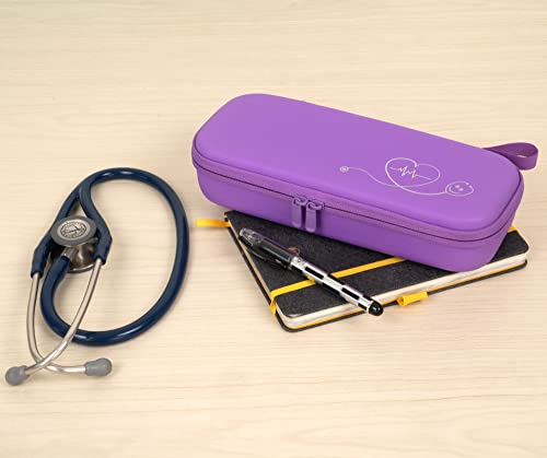 ButterFox Premium Stethoscope Case with Divider and ID Slot for 3M Littmann Classic III, Cardiology IV Diagnostic and More Stethoscopes with Pocket for Nurse Accessories (Purple)