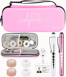 meuut 11 pcs stethoscope case kits, perfect nurse gift first aid kit bag with stethoscope case, penlights, medical scissor, bandage wraps, badge holders, nurse accessories for nurses