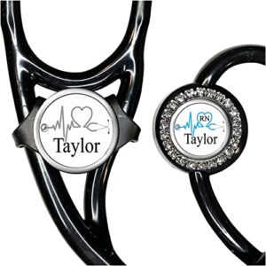 personalized doctor stethoscope name tag for littmann | customized adjustable id gift for nurse | fits all stethoscopes