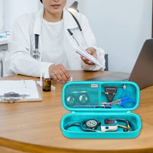 BOVKE Travel Stethoscope Case for 3M Littmann Classic III, Lightweight II S.E, MDF Acoustica Lightweight Stethoscopes, Mesh Pocket for Pen Lights, Medical Scissors and Nurse Accessories, Turquoise