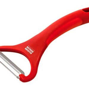 KUHN RIKON Auto Safety LidLifter/Can Opener with Ring Pull, 8 x 2.5 x 2.75 inches, Black & Serrated Piranha “Y" Peeler 6.25" Red