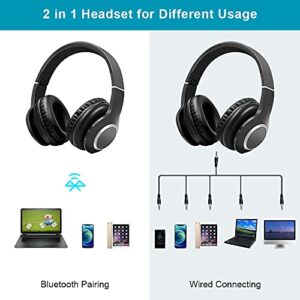 Golvery Wireless Gaming Headset for PS4 PS5 Switch PC Laptop, Low Latency Bluetooth Headphones for Gaming w/USB-C Transmitter, Noise Cancelling Mic, Plug & Play, Mute On/Off