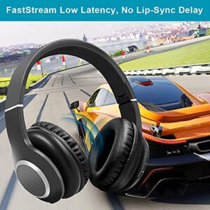 Golvery Wireless Gaming Headset for PS4 PS5 Switch PC Laptop, Low Latency Bluetooth Headphones for Gaming w/USB-C Transmitter, Noise Cancelling Mic, Plug & Play, Mute On/Off