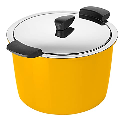 KUHN RIKON Hotpan Serving Casserole Pot, 5 Litre/22 cm, Yellow, Stainless Steel