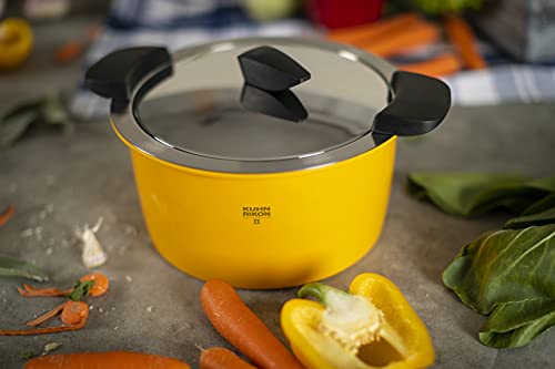 KUHN RIKON Hotpan Serving Casserole Pot, 5 Litre/22 cm, Yellow, Stainless Steel