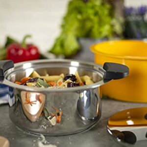 KUHN RIKON Hotpan Serving Casserole Pot, 5 Litre/22 cm, Yellow, Stainless Steel