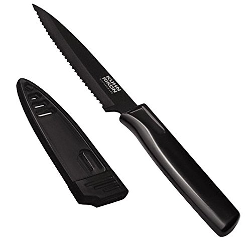 Kuhn Rikon"Colori 1" Serrated Paring Knife, Black