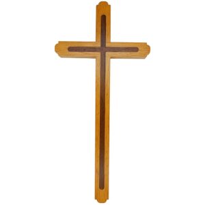 jcnart handicrafts wooden wall cross christians cross catholic cross religious cross christmas easter cross for church home room farmhouse wall art decor (brown)