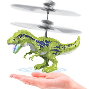 kppit dinosaur toys upgraded flying toy ball infrared induction rc flying ball toy for kids boys girls gifts led light helicopter flying drone indoor and outdoor games toys for 8 9 10 11 12+ year old