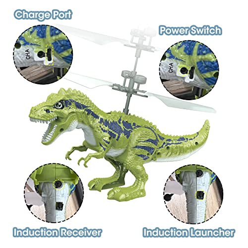 KPPIT Dinosaur Toys Upgraded Flying Toy Ball Infrared Induction RC Flying Ball Toy for Kids Boys Girls Gifts LED Light Helicopter Flying Drone Indoor and Outdoor Games Toys for 8 9 10 11 12+ Year Old