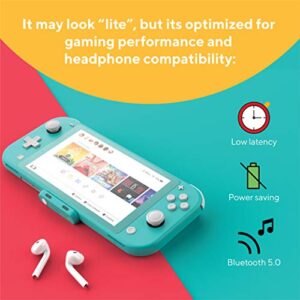 GENKI Audio Lite Bluetooth 5.0 Adapter for Nintendo Switch/Switch Lite - Compatible with All BT Headphones & Airpods, Low Latency with aptX Technology (Turquoise)