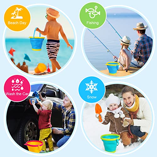 TOY Life Collapsible Beach Toys for Kid Toddler with 3 Shell Collecting Bag, Sand Toys for Toddler Kid with Collapsible Sand Bucket Shovel, Travel Sandbox Toy for Kid Toddler for Age 3-4-5-6-8-10