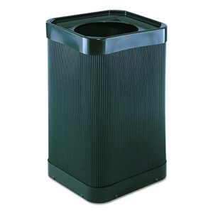 safco products at-your-disposal trash can 9790bl, black, impact and water resistant, 38 gallon