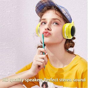 SVYHUOK Kids Wireless Bluetooth Headphones,Cute Pikachu Over-Ear Headphones with Built-in Microphone,Wireless and Wired Headset for Phones,Tablets,PC,Laptop, for Boys Girls Toddler,Yellow