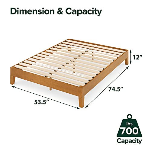 ZINUS Alexis Deluxe Wood Platform Bed Frame / Solid Wood Foundation / No Box Spring Needed / Wood Slat Support / Easy Assembly, Rustic Pine, Full