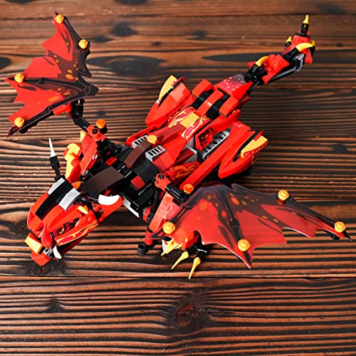 HOGOKIDS Remote & APP Controlled Dragon Building Set - STEM Projects for Kids Ages 8-12 Rechargeable Fire Dragon Kit Gift for Boys Girls 8 9 10 11 12 13 14+ Years Old New 2022 (485 Pieces)