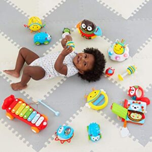 Skip Hop Baby Play Mat, Interlocking Foam Floor Tiles, 70" x 56", Playspot, Grey/Cream