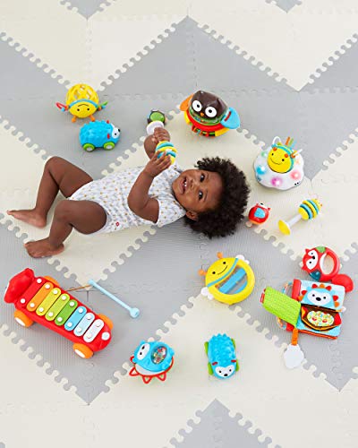 Skip Hop Baby Play Mat, Interlocking Foam Floor Tiles, 70" x 56", Playspot, Grey/Cream