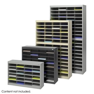 Safco Products E-Z Stor Stackable Literature Organizer, 24 Compartment, 9211BLR, Black Powder Coat Finish, Commercial-Grade Steel Construction, Eco-Friendly