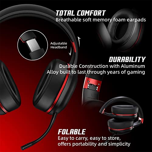 2.4GHz Bluetooth Wireless Gaming Headset for PS4 PS5 PC Nintendo Switch, Wireless Gaming Headset with Detachable Noise Canceling Microphone 30H Playtime PS5 Headset Wireless Headset for Gaming